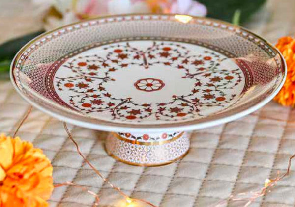 'Amer Gerua' Dessert Plate (7in Dia x 2.5in Height) – Namrata Kedia Design